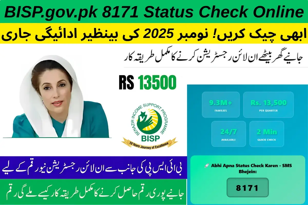Quick Relief Update BISP.gov.pk 8171 Status Check Online